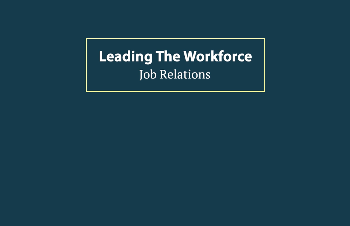 Job Relations (JR) | TWI Institute